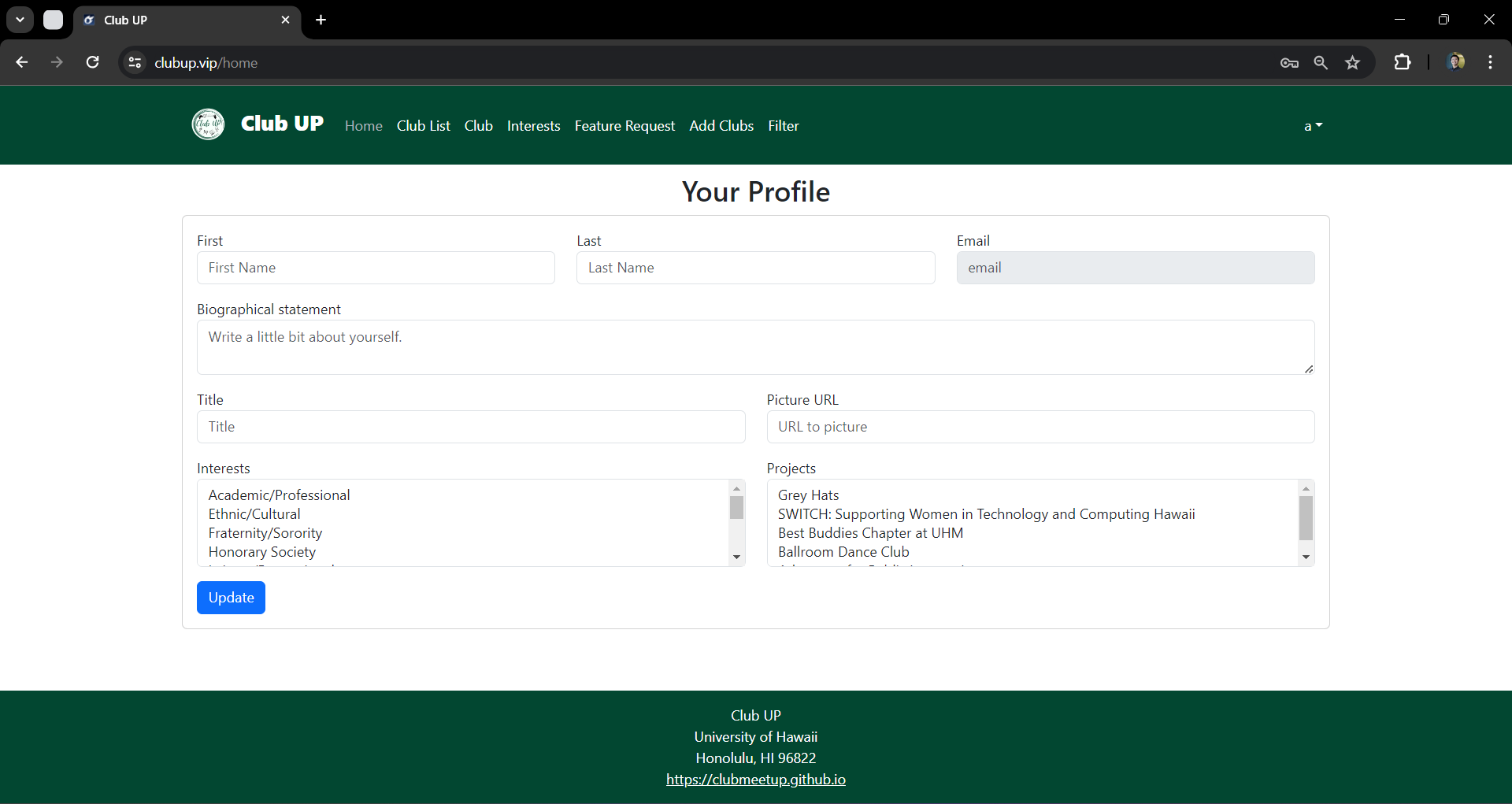 Club Up | Club directory for students to search for clubs and link up with like-minded ...