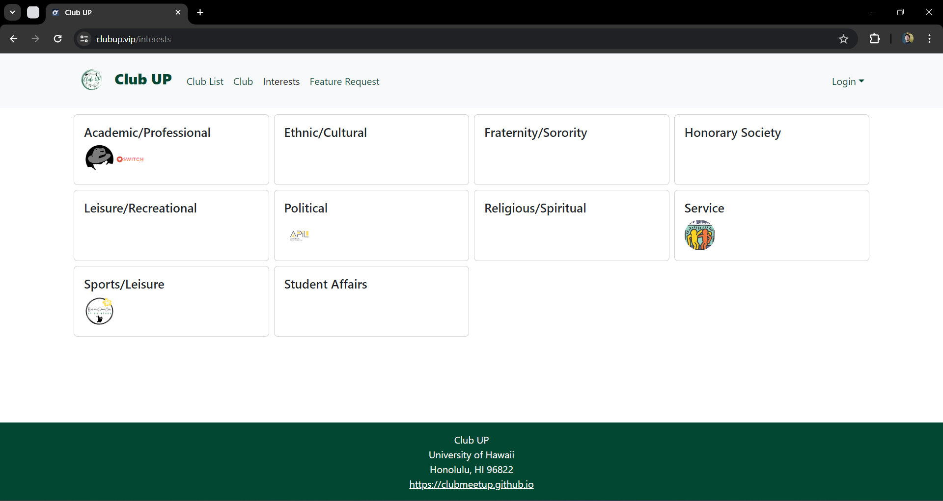 Club Up | Club directory for students to search for clubs and link up with like-minded ...